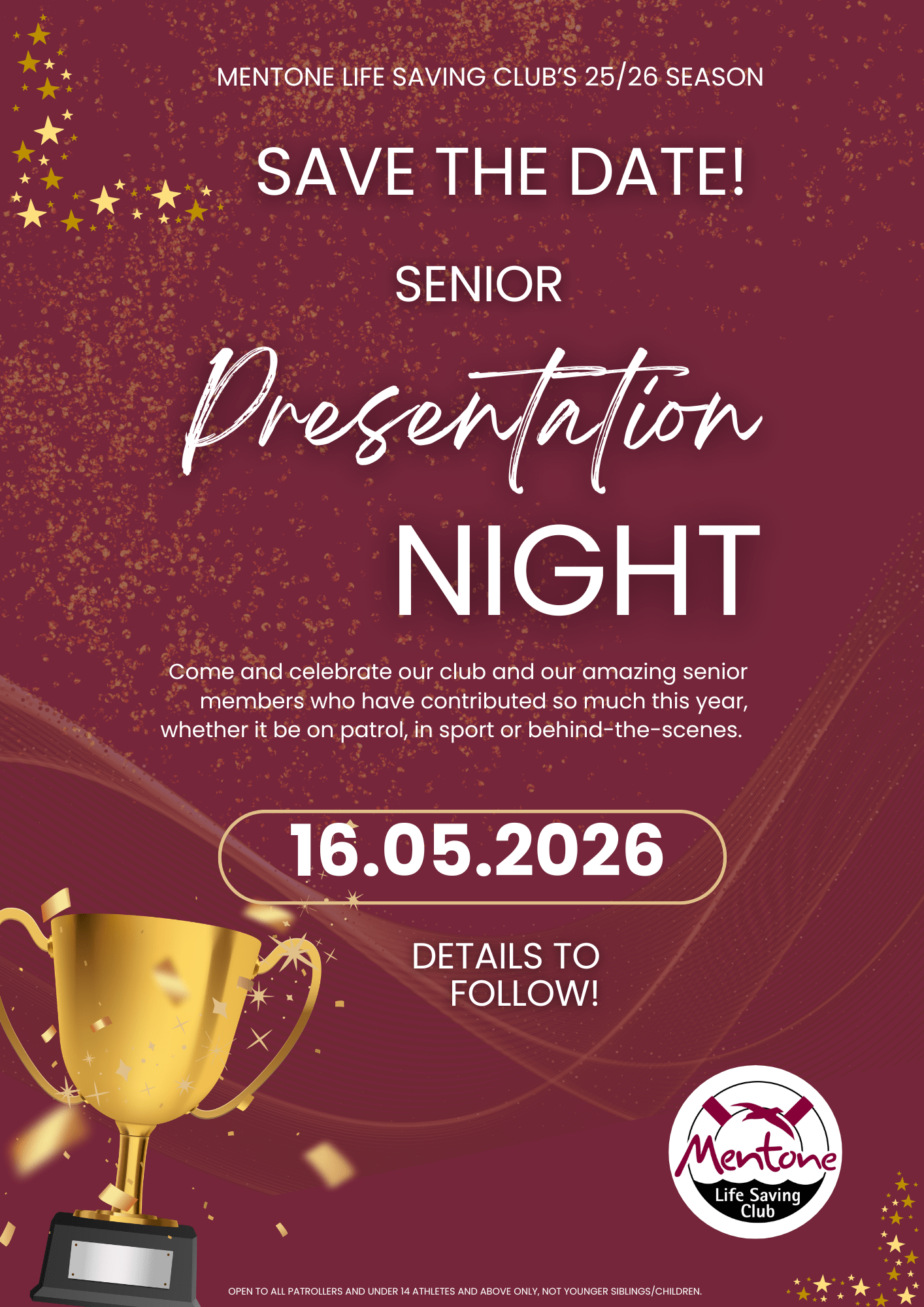 Save the Date Presentation – Mentone Life Saving Club